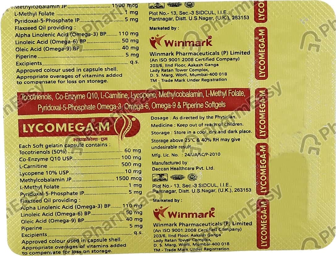 Buy Lycomega M Strip Of 10 Capsules Online at Flat 15% OFF | PharmEasy