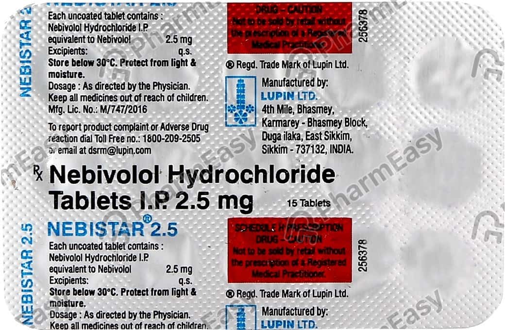 Nebistar 2.5 MG Tablet (15): Uses, Side Effects, Price & Dosage | PharmEasy
