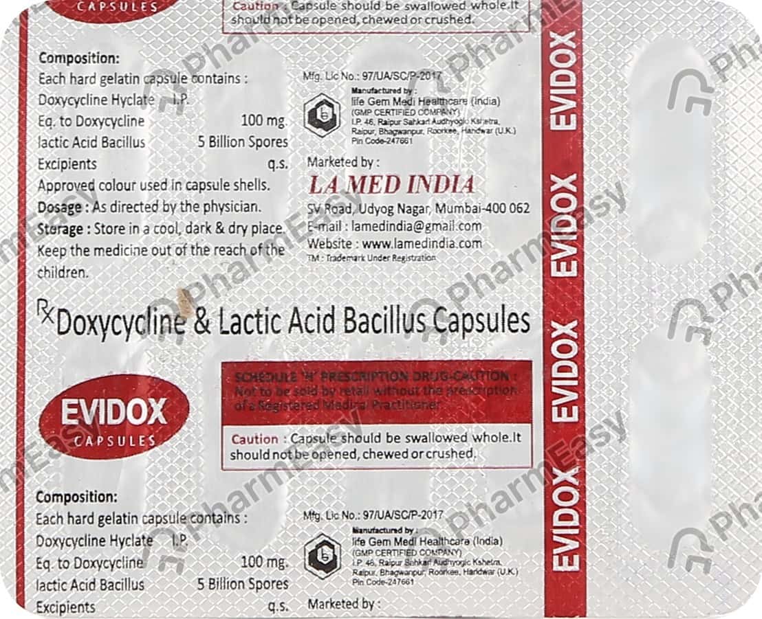 Buy Evidox 100mg Strip Of 10 Capsules Online at Flat 15% OFF | PharmEasy