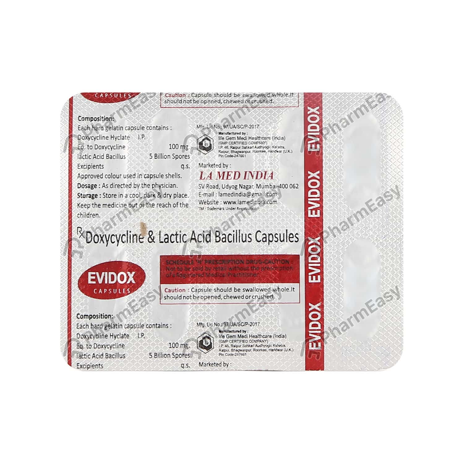 Buy Evidox 100mg Strip Of 10 Capsules Online at Flat 18% OFF* | PharmEasy