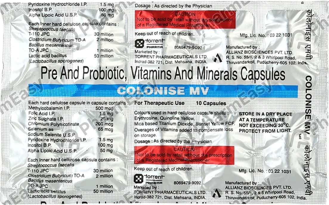 Buy Colonise Mv Strip Of 10 Capsules Online at Flat 15% OFF | PharmEasy