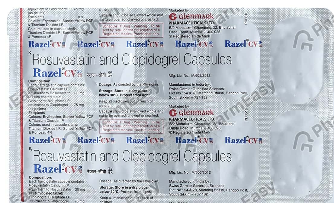 Razel Cv 20 75mg Strip Of 10 Capsules Uses Side Effects Price