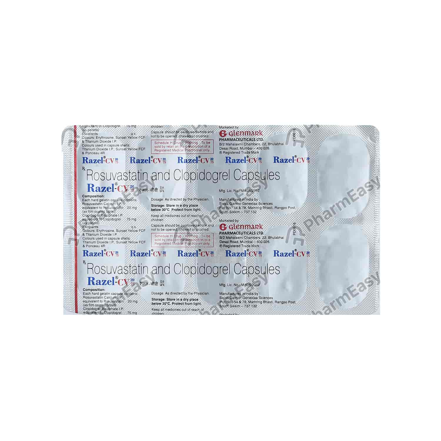 Buy Razel Cv 20/75mg Cap 10'S Online at flat 15% off | PharmEasy