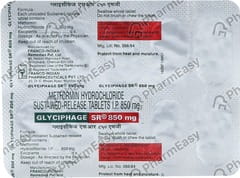 Glyciphage Sr 850 MG Tablet (10): Uses, Side Effects, Price & Dosage | PharmEasy