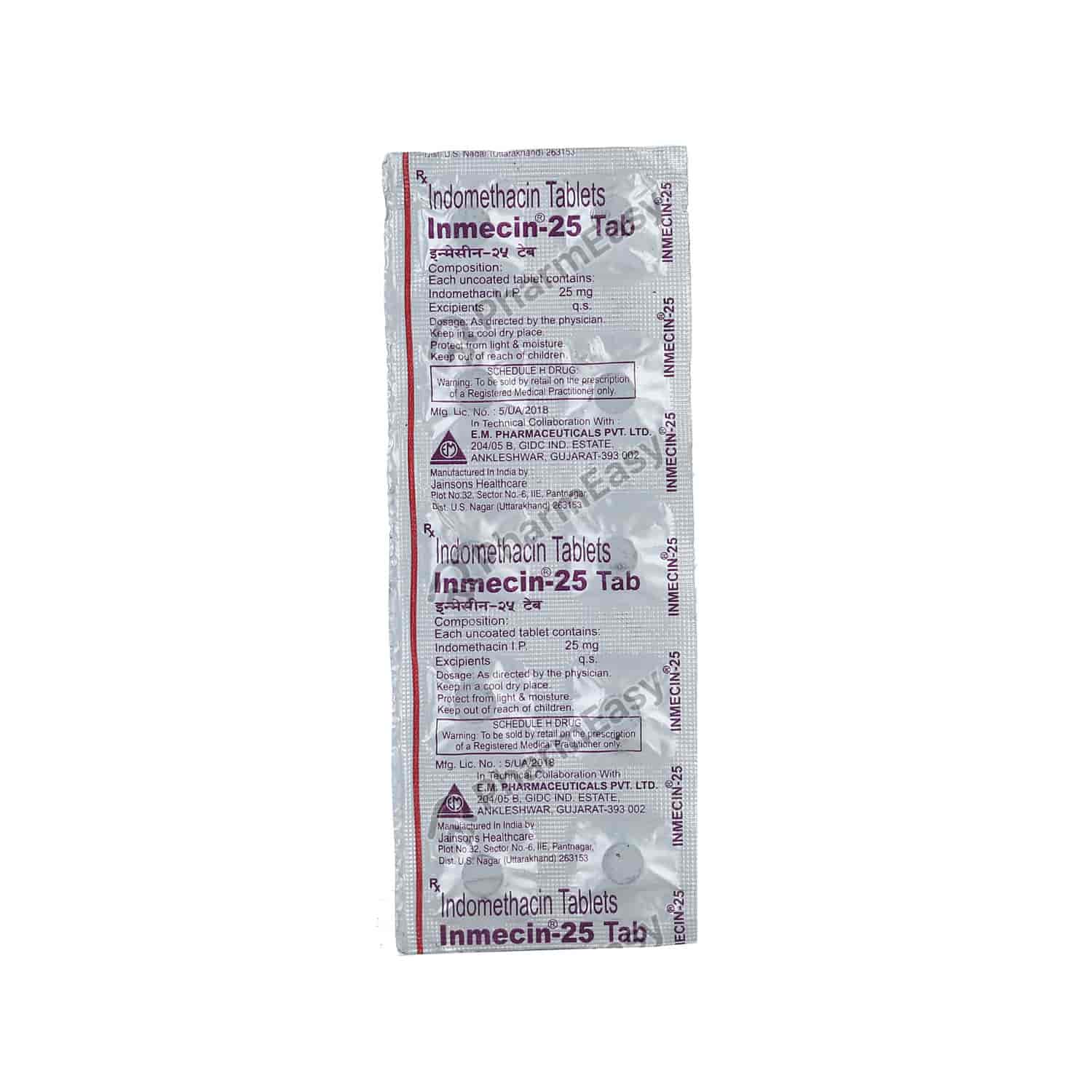Buy Inmecin 25mg Strip Of 10 Tablets Online at Flat 18% OFF* | PharmEasy