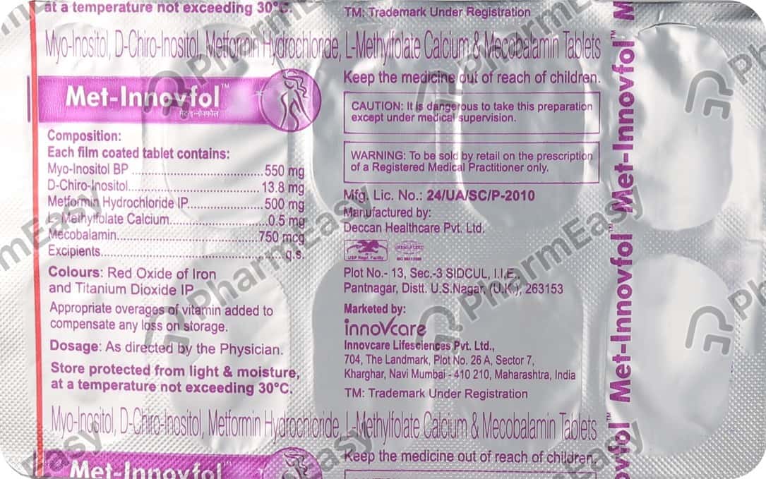 Buy Met Innovfol Strip Of 10 Tablets Online at Flat 15% OFF | PharmEasy