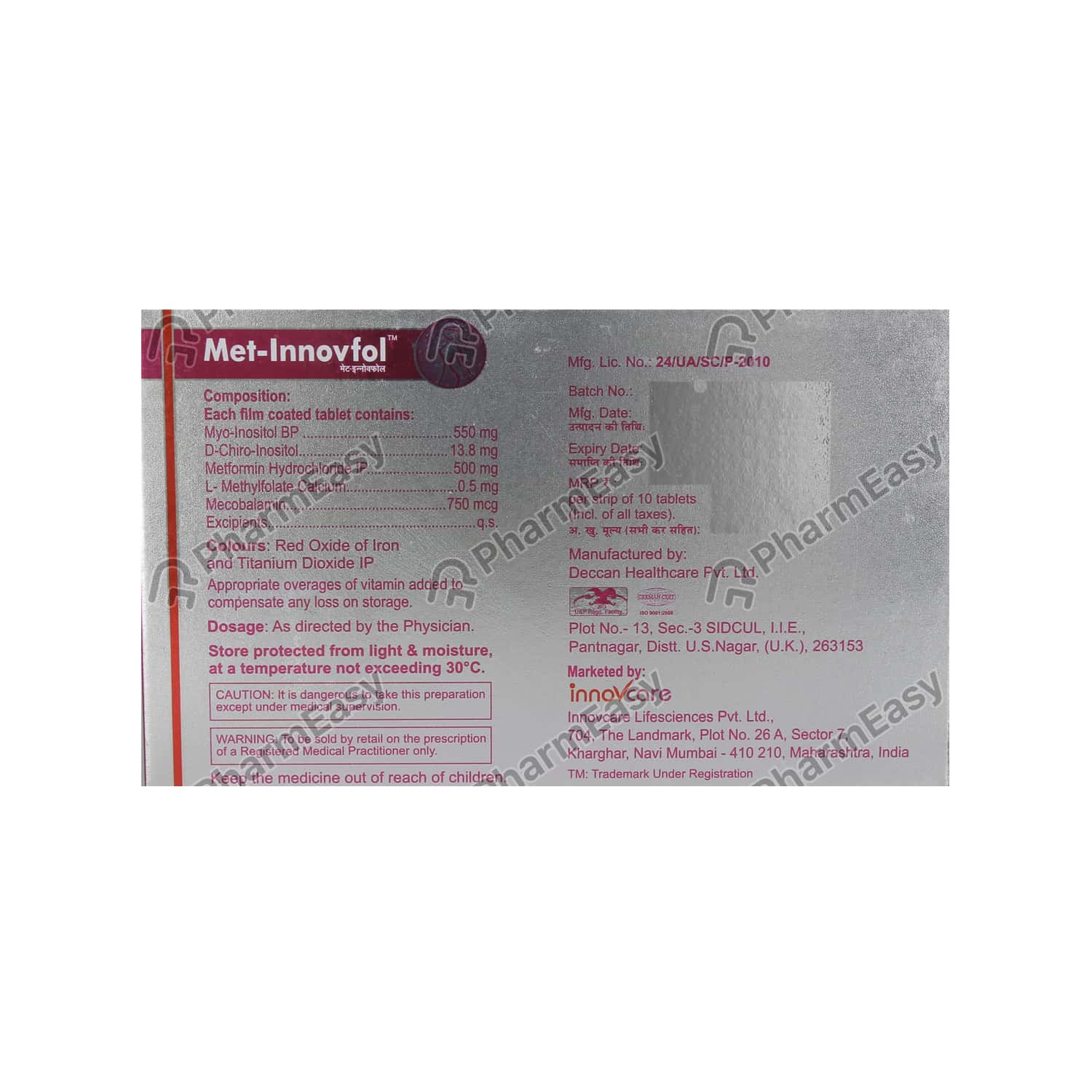 Buy Met Innovfol Strip Of 10 Tablets Online at Flat 18% OFF* | PharmEasy