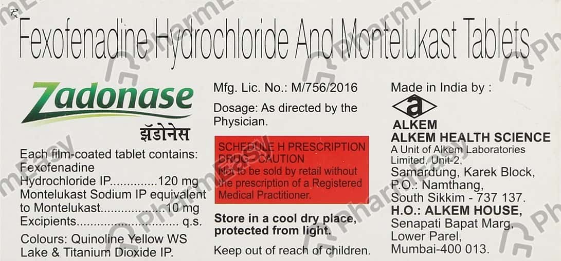 Zadonase Strip Of 10 Tablets: Uses, Side Effects, Price & Dosage ...