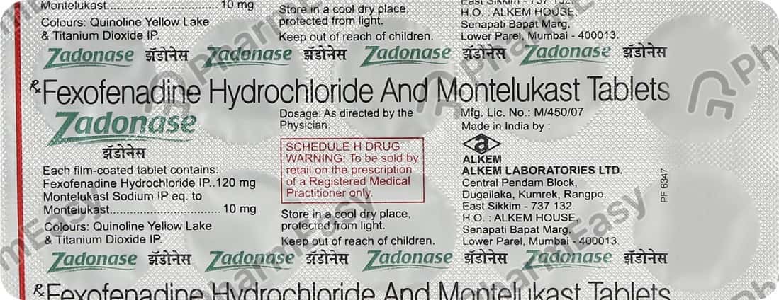 Zadonase Strip Of 10 Tablets: Uses, Side Effects, Price & Dosage ...