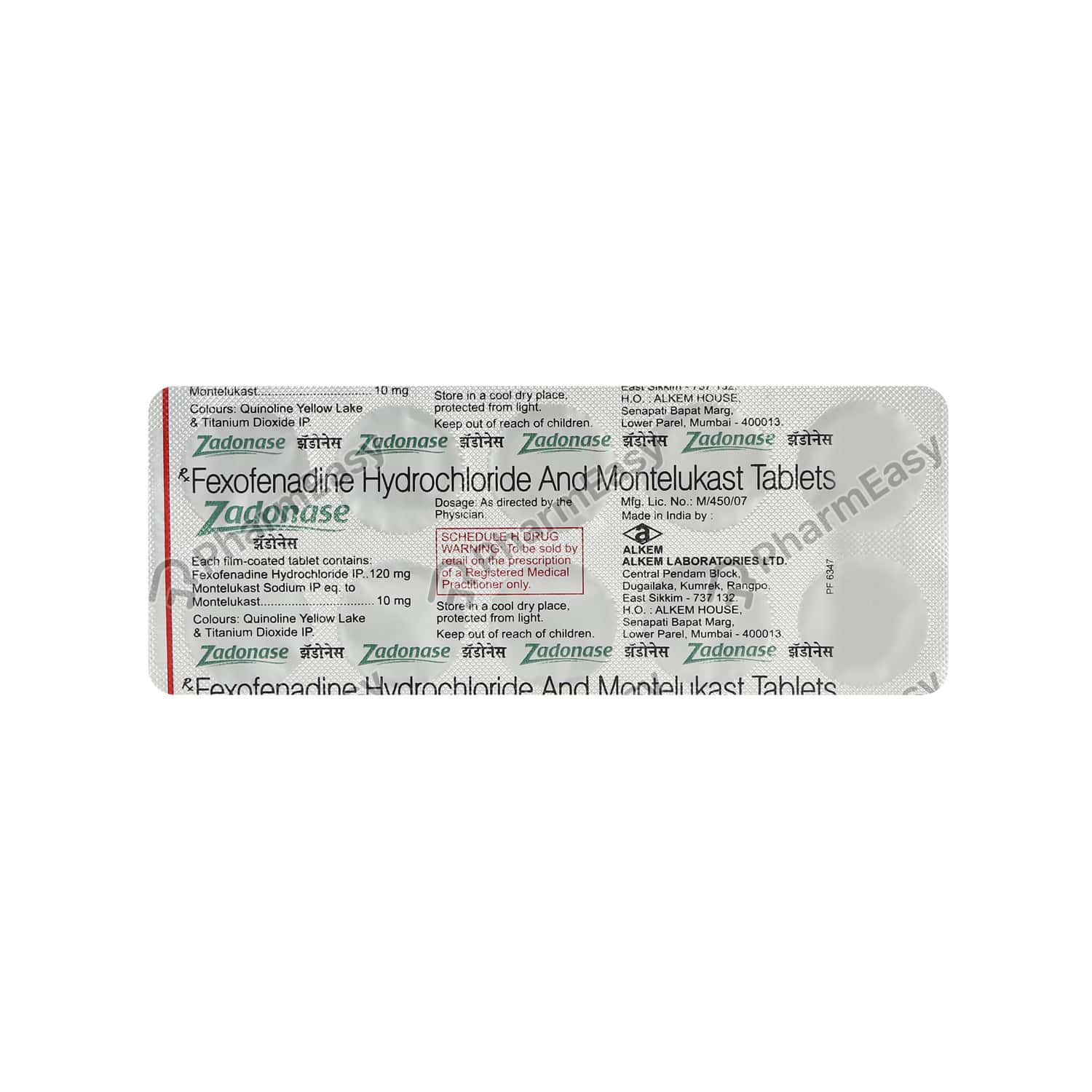 Zadonase Strip Of 10 Tablets - Uses, Side Effects, Dosage, Composition ...