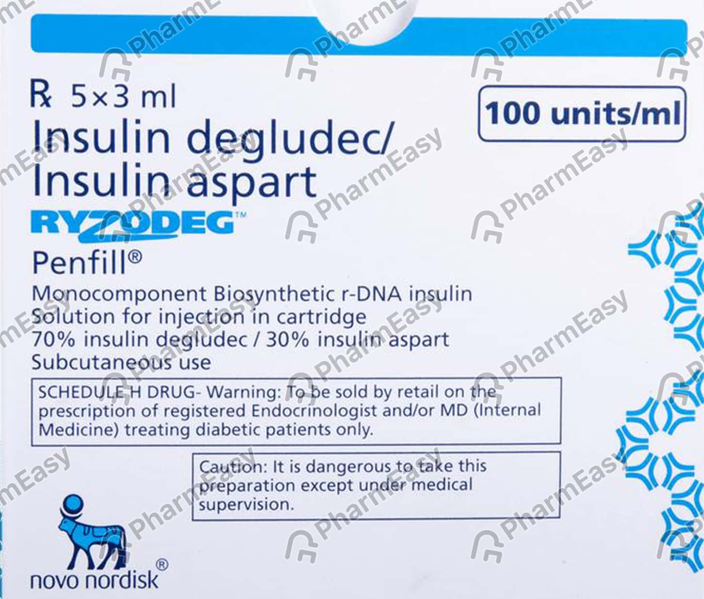 Ryzodeg Penfill 100iu Cartridge Of 3ml Solution For Injection: Uses ...