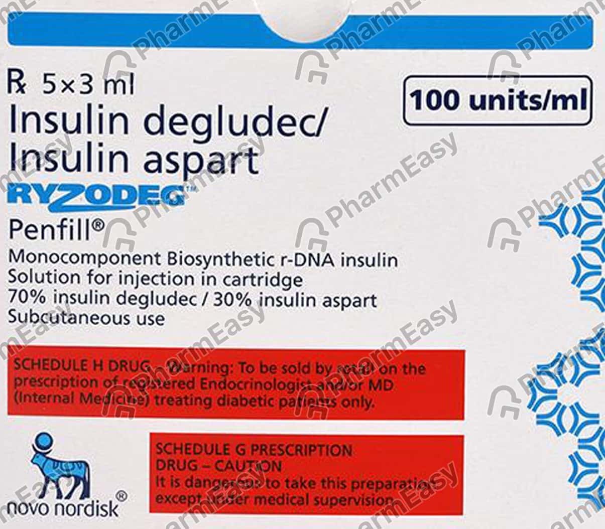 Ryzodeg Penfill 100iu Cartridge Of 3ml Solution For Injection: Uses ...