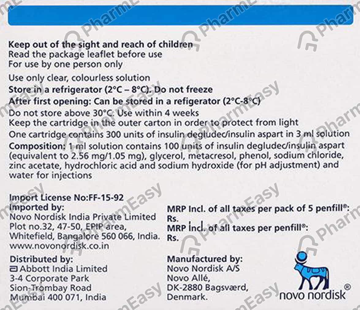 Ryzodeg Penfill 100iu Cartridge Of 3ml Solution For Injection: Uses ...