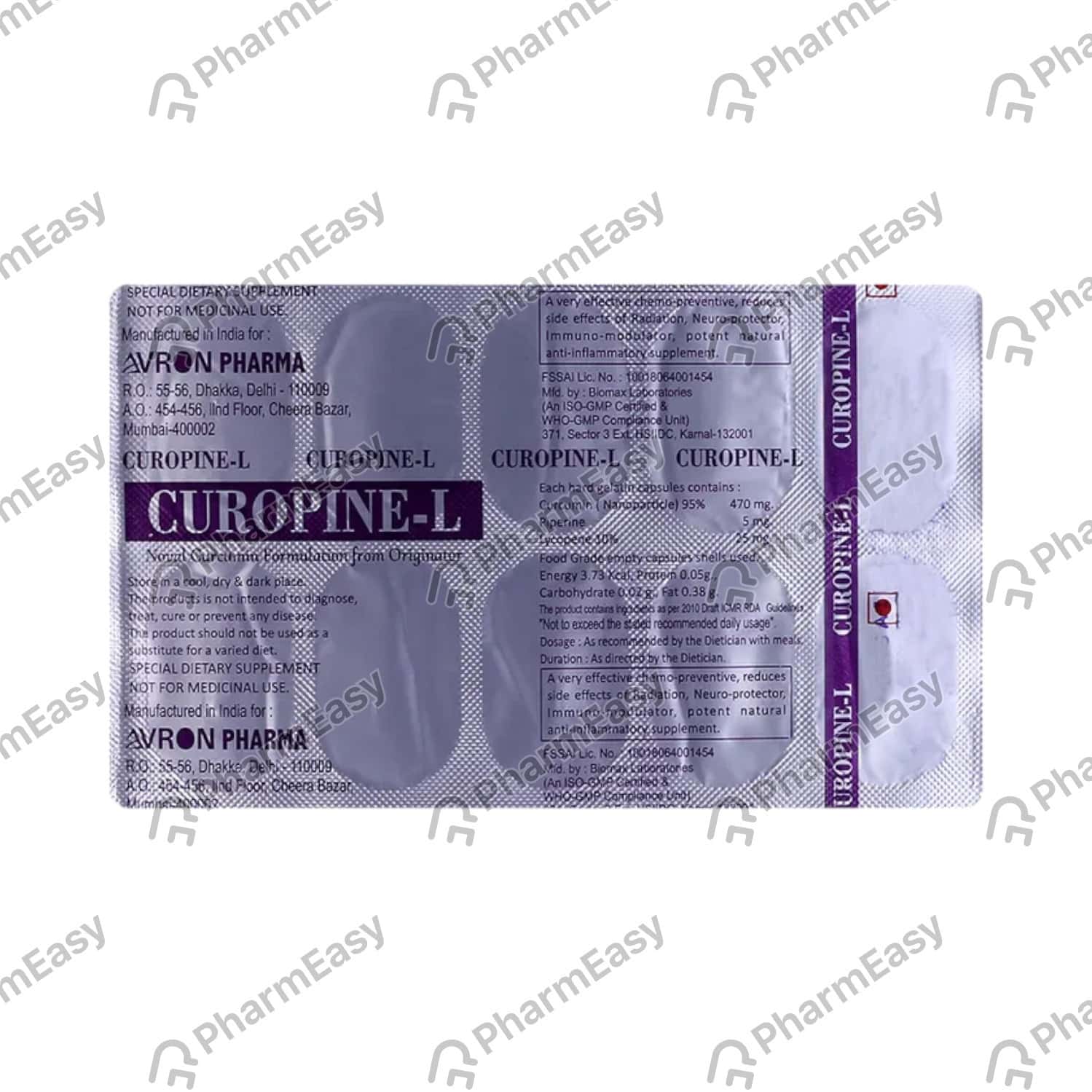 Buy Curopine L Strip Of 10 Capsules Online at Flat 15% OFF | PharmEasy