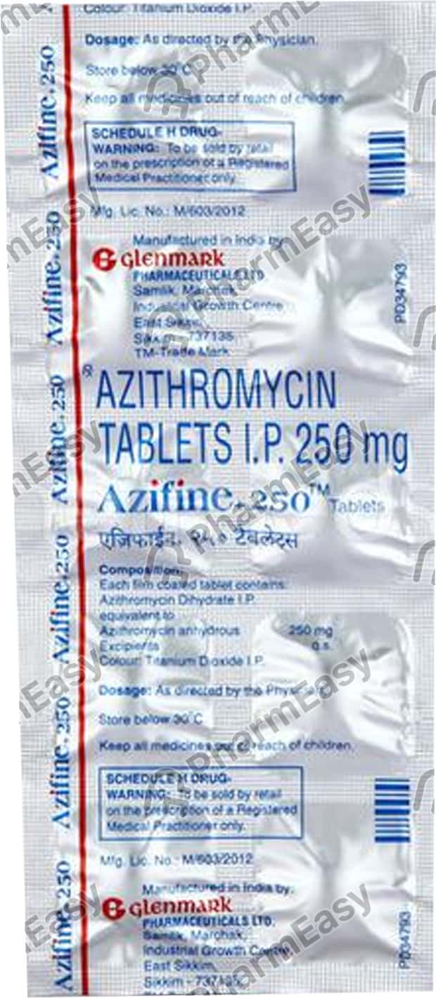 Azifine 250 MG Tablet (10): Uses, Side Effects, Price & Dosage | PharmEasy