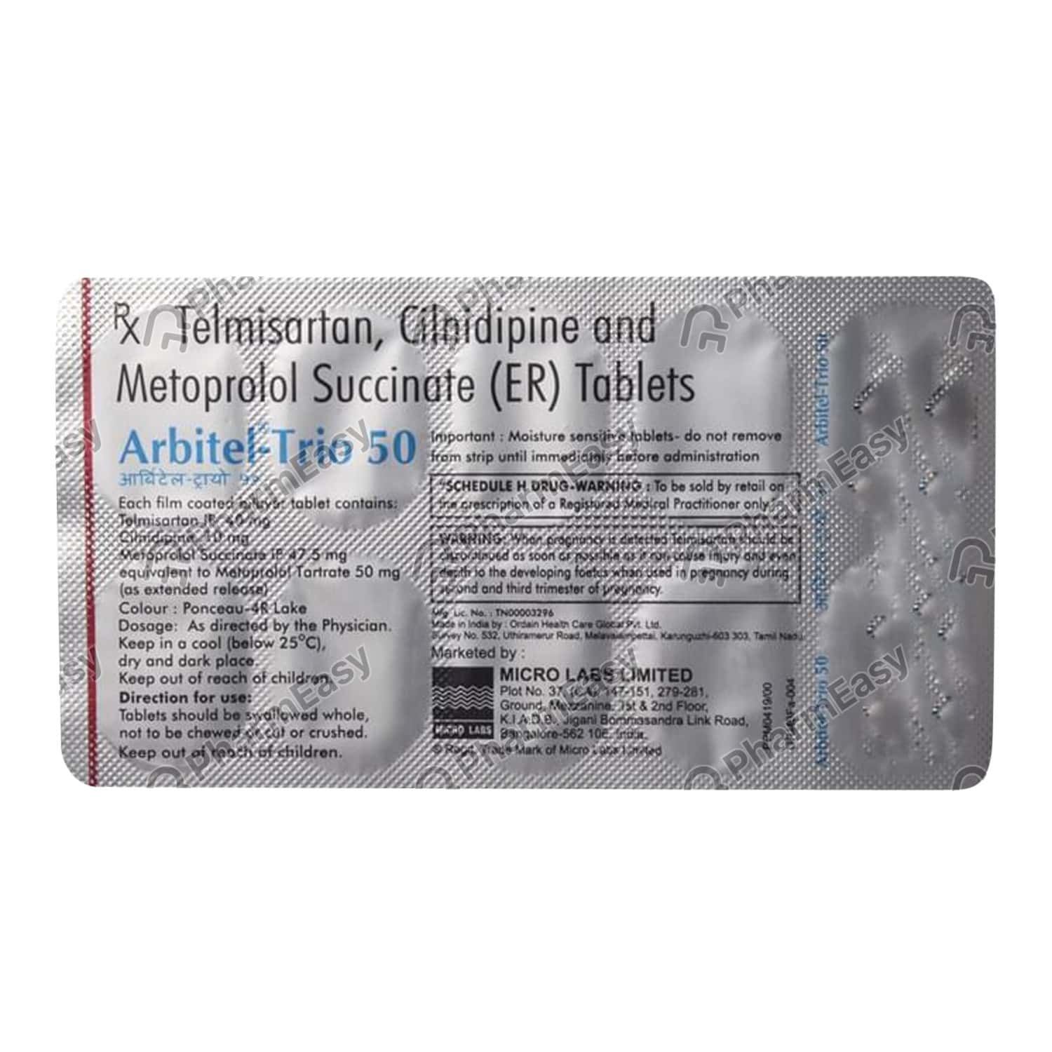 Buy Arbitel Trio 50mg Strip Of 10 Tablets Online at Flat 15% OFF ...