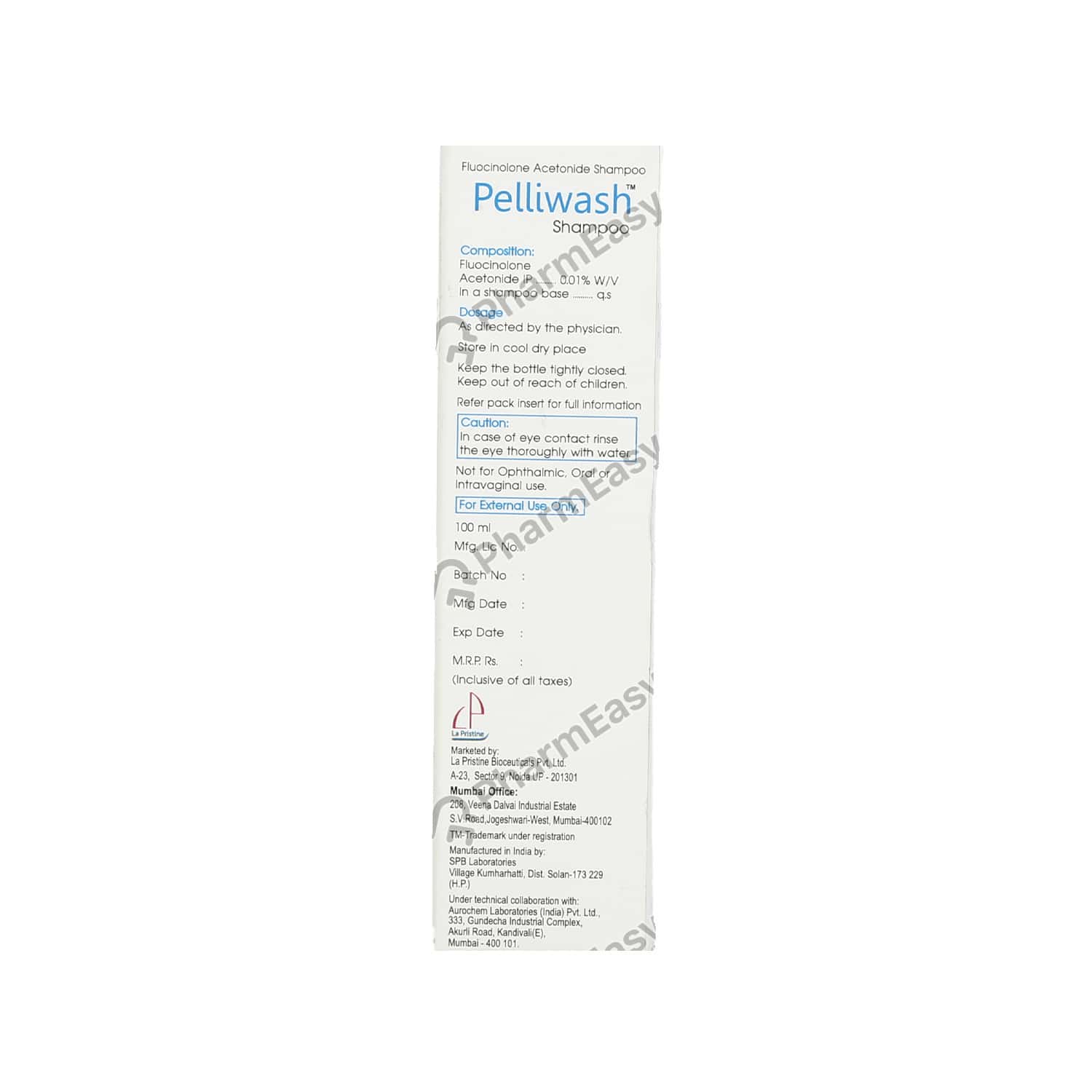 Buy Pelliwash 0.01 % Shampoo (100) Online at Flat 18% OFF* | PharmEasy