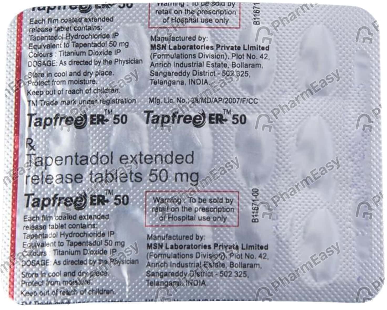 Buy Tapfree Er 50 MG Tablet (10) Online at Flat 15% OFF | PharmEasy