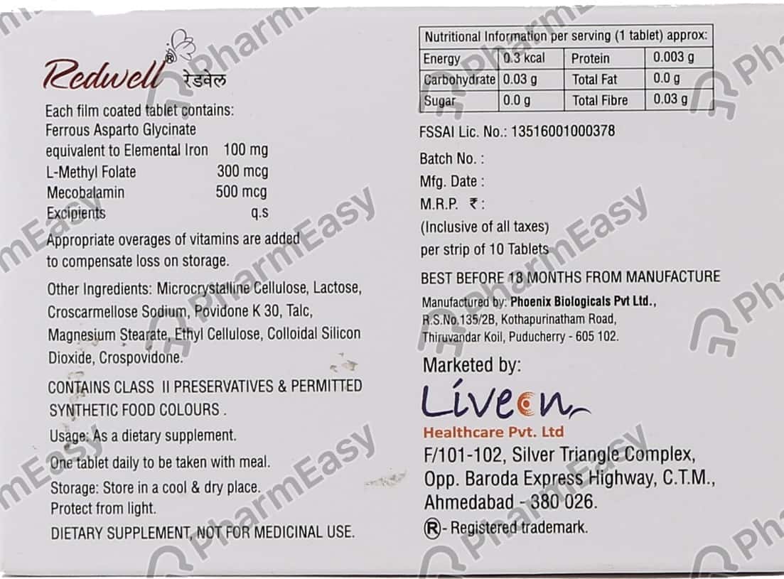 Buy Redwell Strip Of 10 Tablets Online at Flat 15% OFF | PharmEasy