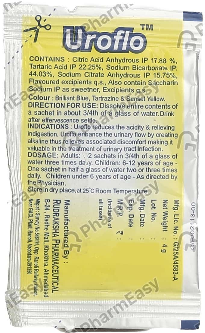 Buy Uroflo Lemon Flavour Sugar Free Granules 4gm Online at Flat 15% OFF ...