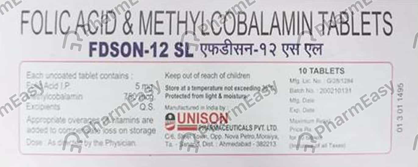 Fdson 12 Sl Strip Of 10 Tablets: Uses, Side Effects, Price & Dosage ...