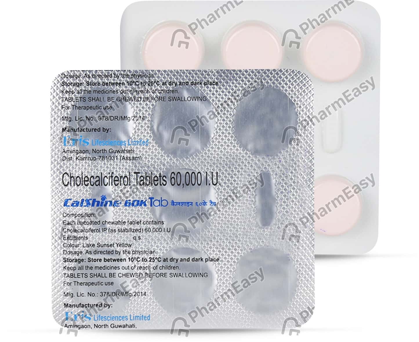 Calshine 60000 IU Chewable Tablet (7): Uses, Side Effects, Price ...