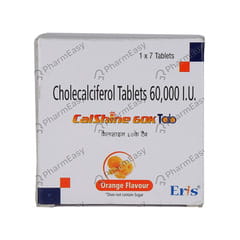 Calshine 60000 IU Chewable Tablet (7) - Uses, Side Effects, Dosage ...
