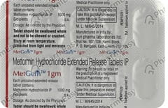 Metgem 1000 MG Tablet (10): Uses, Side Effects, Price & Dosage | PharmEasy
