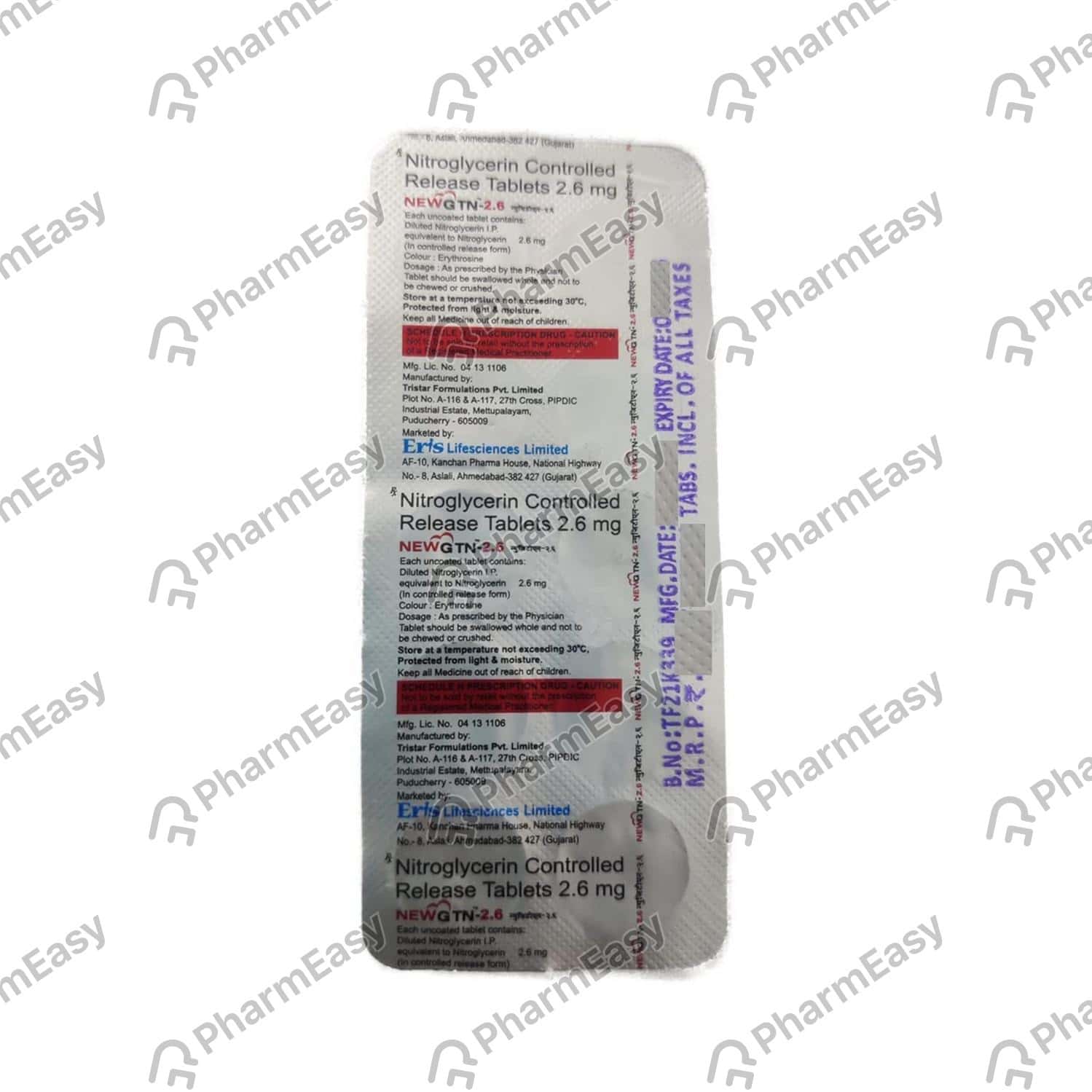 Gtn 2.6 MG Tablet (10): Uses, Side Effects, Price & Dosage | PharmEasy