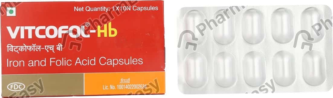 Vitcofol Hb Strip Of 10 Capsules: Uses, Side Effects, Price & Dosage ...