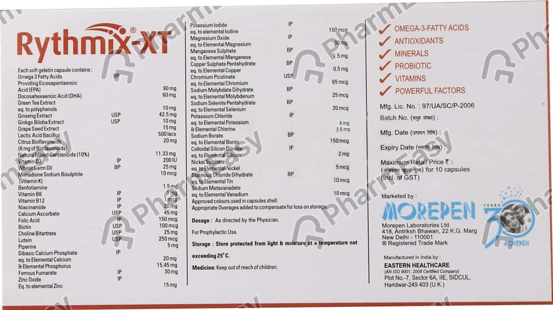 Buy Rythmix Xt Capsule (10) Online at Flat 15% OFF | PharmEasy