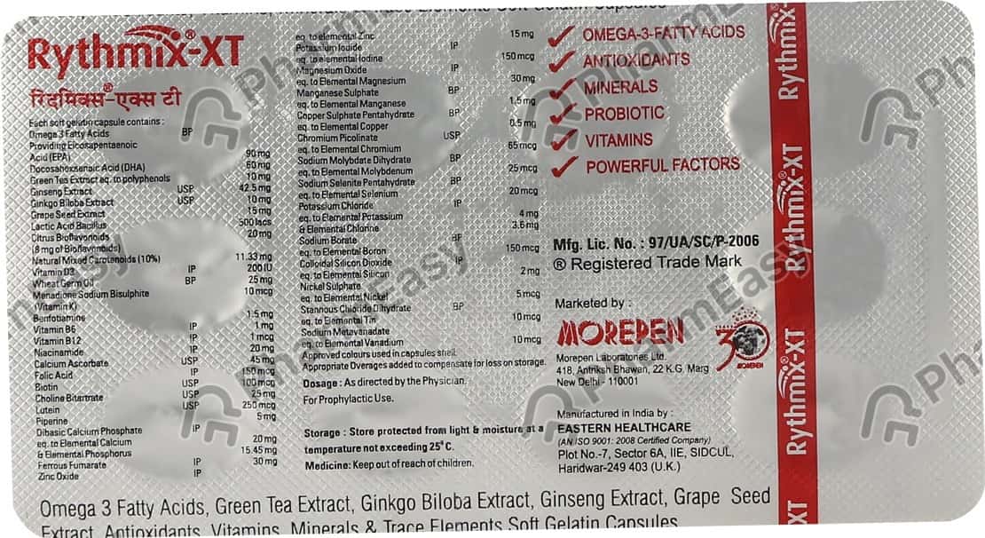 Buy Rythmix Xt Capsule (10) Online at Flat 15% OFF | PharmEasy