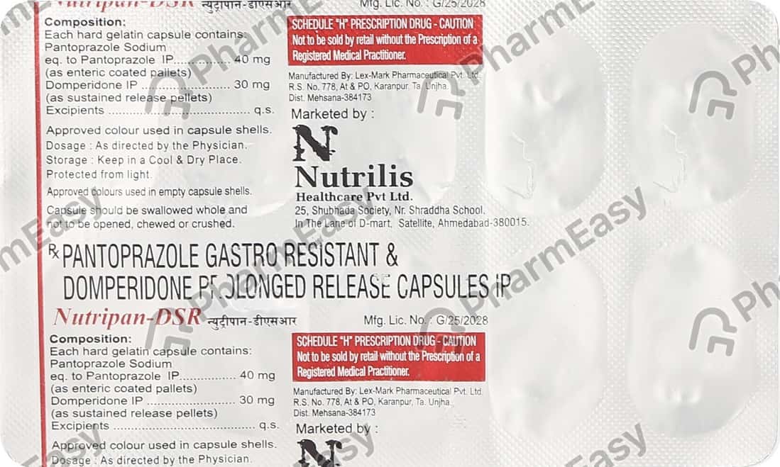 Nutripan Dsr Strip Of 10 Capsules: Uses, Side Effects, Price & Dosage ...