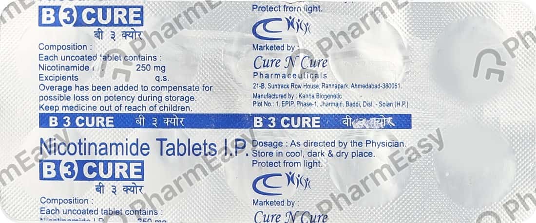 B 3 Cure 250 MG Tablet (10): Uses, Side Effects, Price & Dosage | PharmEasy