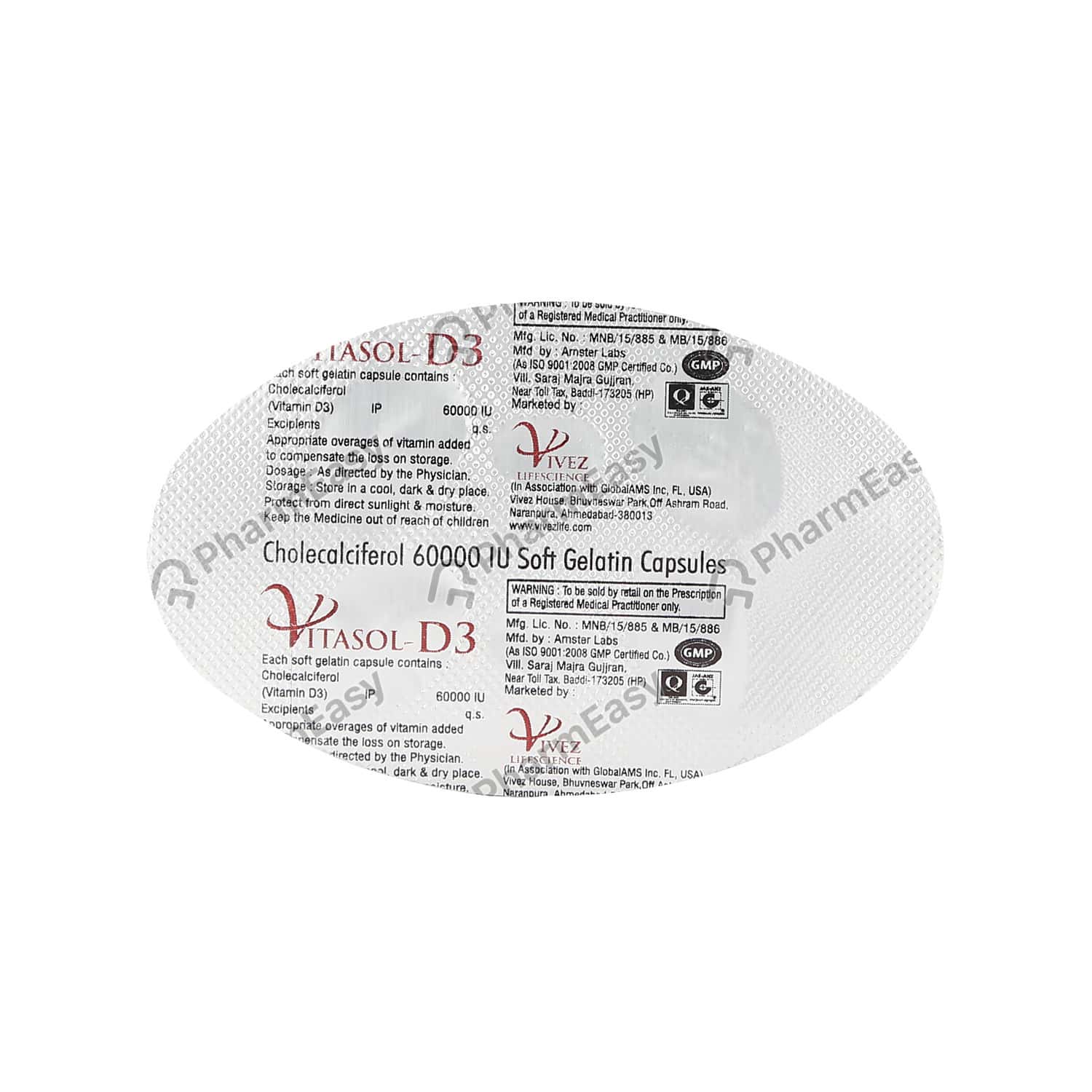 Vitasol D3 60000 IU Capsule (4) - Uses, Side Effects, Dosage ...
