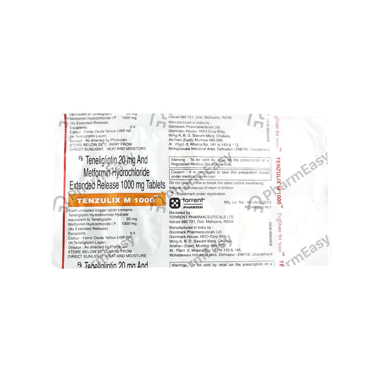 Tenzulix M 1000 Tab 10'S - Uses, Side Effects, Dosage, Composition ...