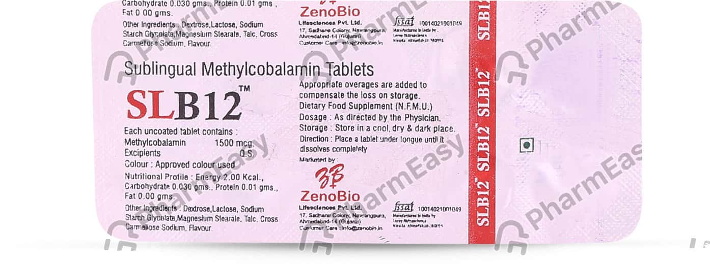 Slb 12 1500 MCG Tablet (10): Uses, Side Effects, Price, Dosage ...