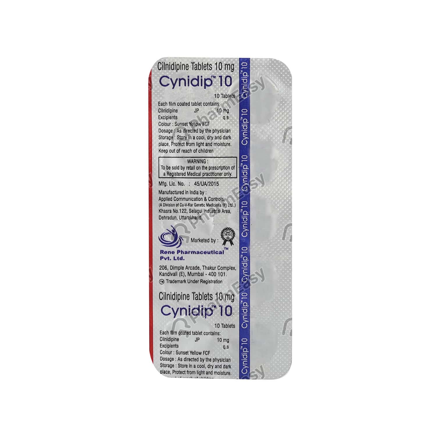 Cynidip 10 MG Tablet (10) - Uses, Side Effects, Dosage, Composition ...