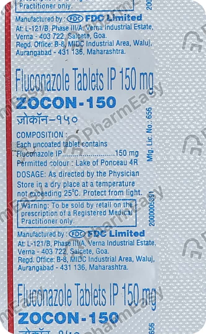 Zocon 150 MG Tablet (2): Uses, Side Effects, Price & Dosage | PharmEasy