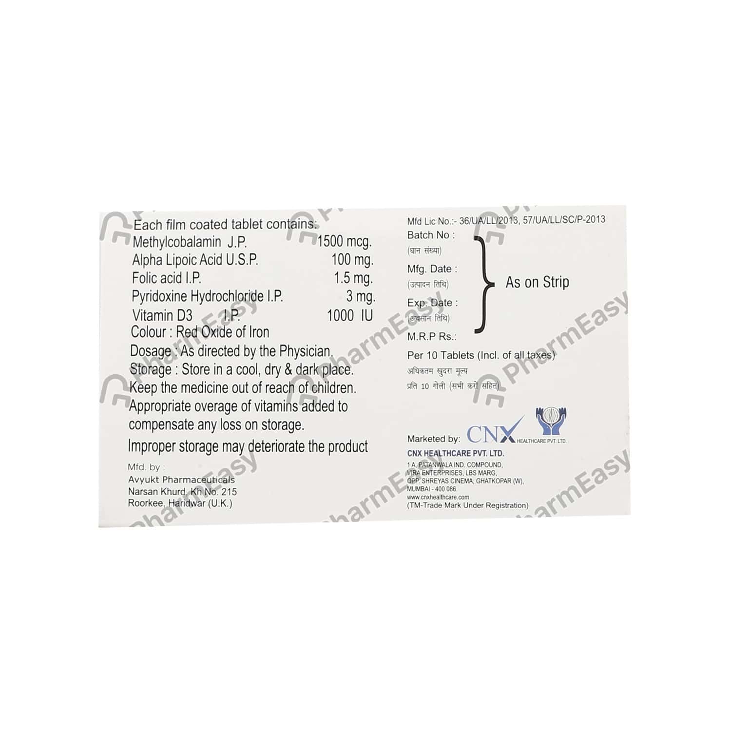 Buy Becocnx D3 Tablet (10) Online at Flat 18% OFF* | PharmEasy