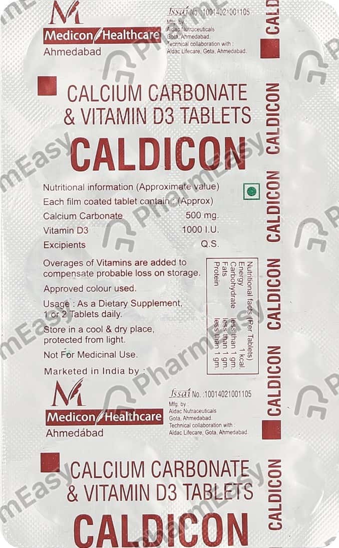 Caldicon Strip Of 10 Tablets: Uses, Side Effects, Price & Dosage ...