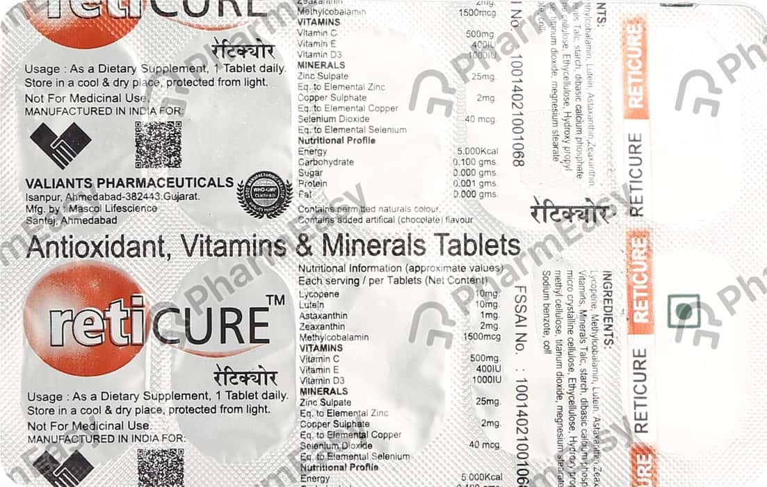 Buy Reticure Strip Of 10 Tablets Online at Flat 15% OFF | PharmEasy