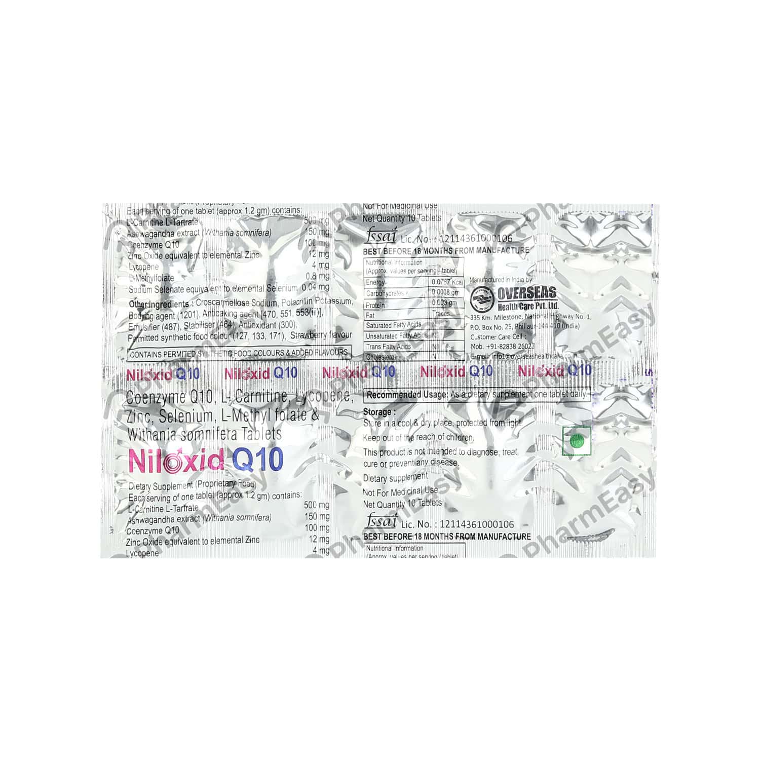 Buy Niloxid Q10 Tab 10'S Online at Flat 18% OFF* | PharmEasy