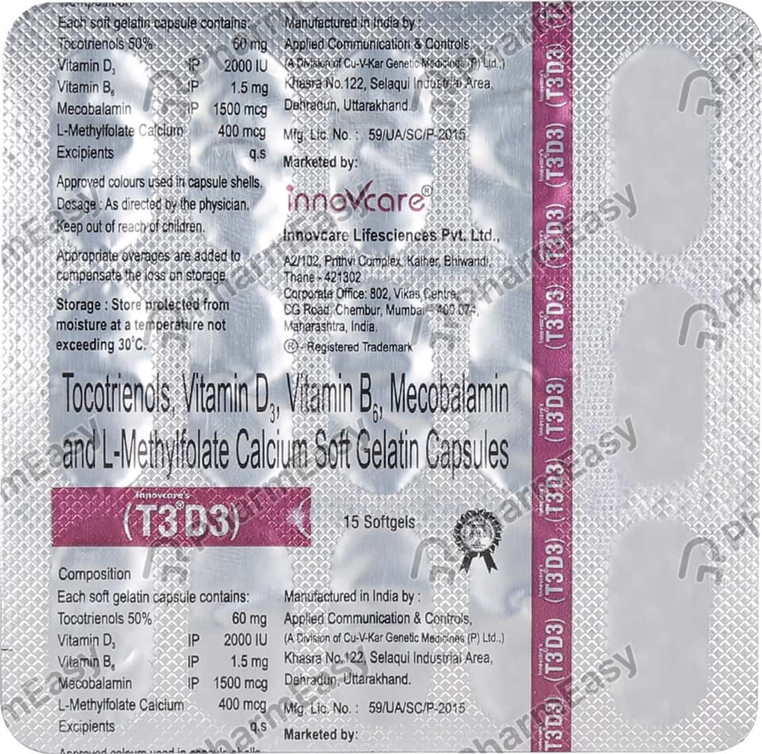 Buy T3 D3 Strip Of 15 Capsules Online at Flat 15% OFF | PharmEasy