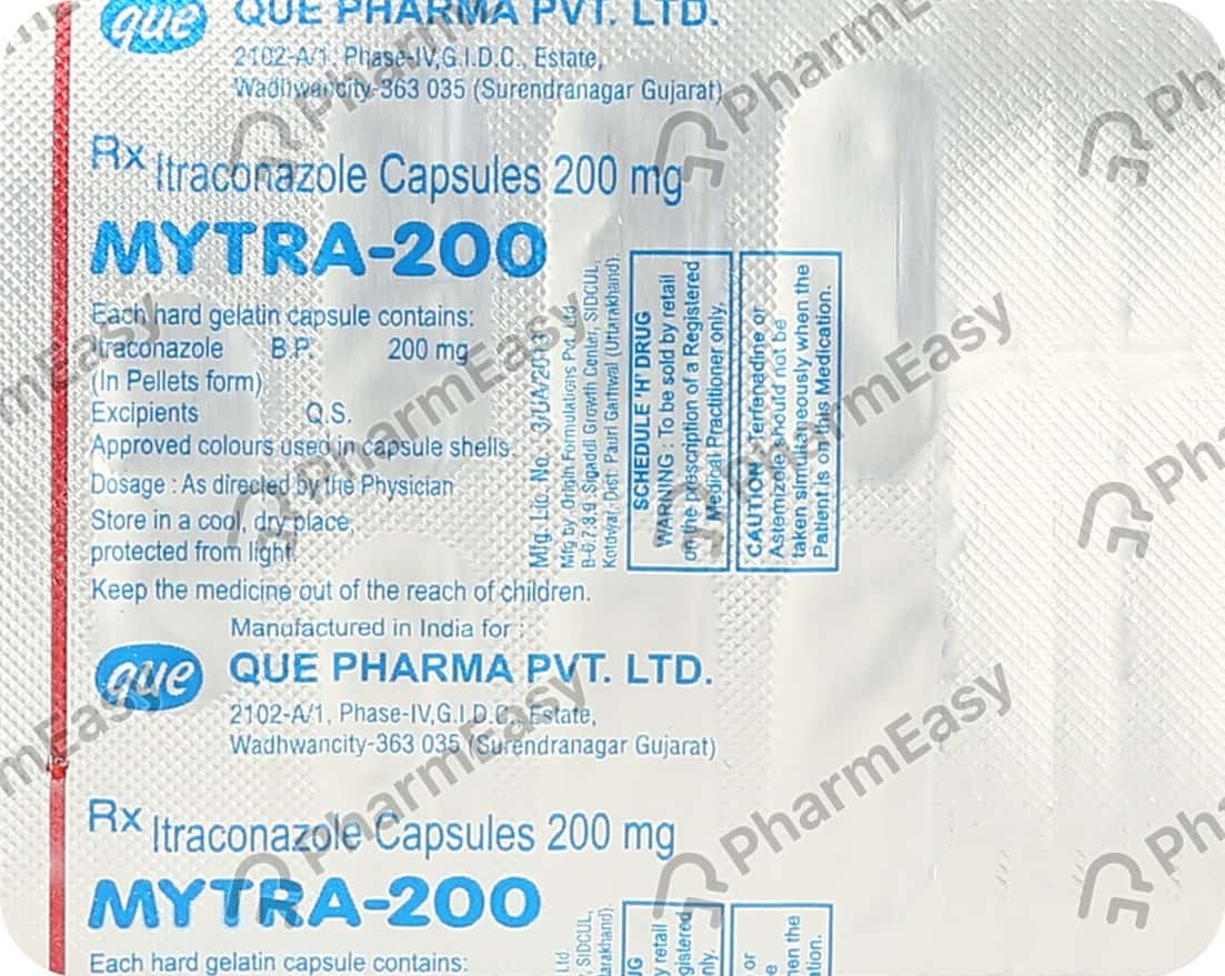 Mytra 200 MG Capsule (7): Uses, Side Effects, Price & Dosage | PharmEasy