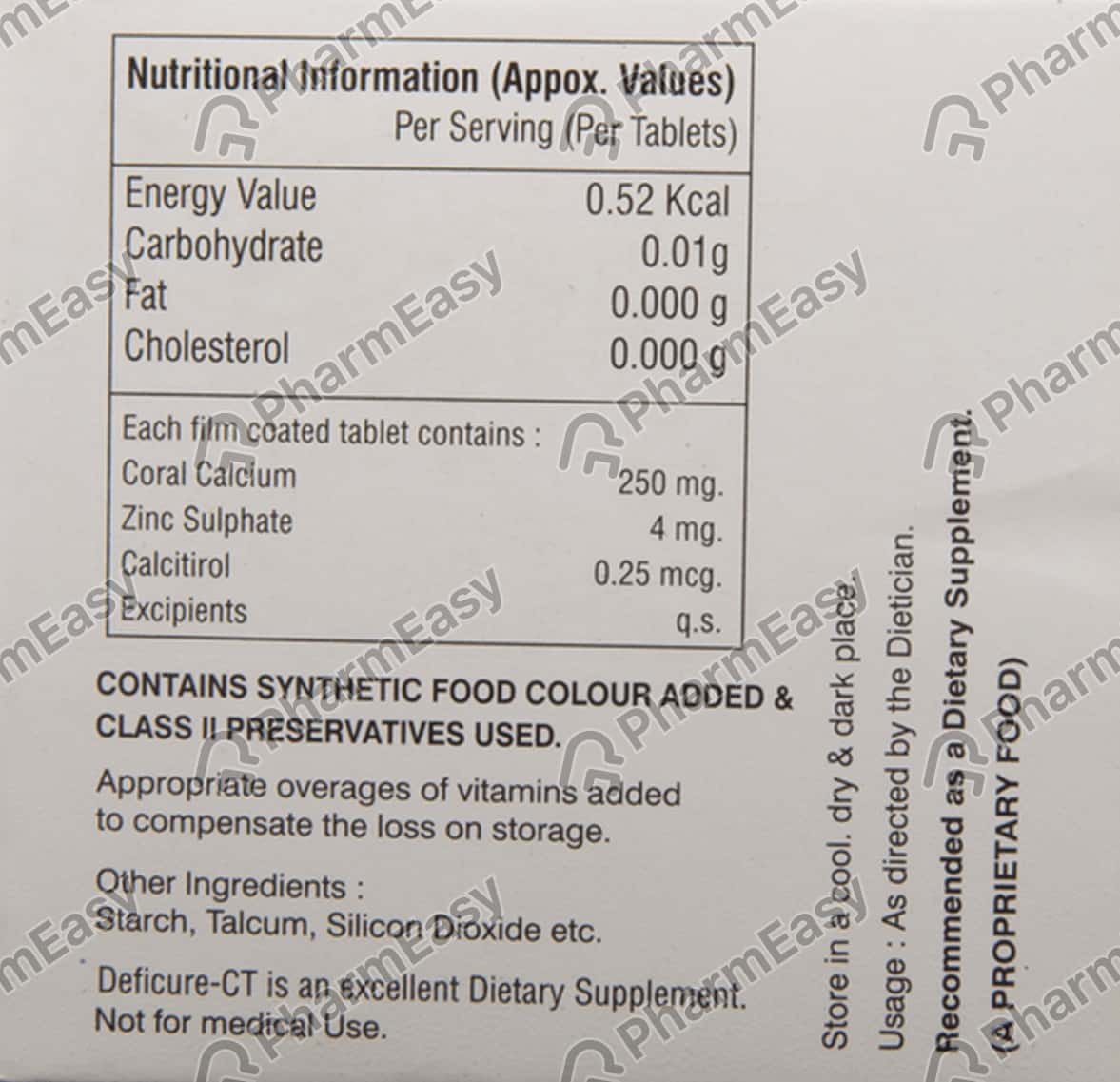 Buy Deficure Ct Strip Of 10 Tablets Online at Flat 15% OFF | PharmEasy