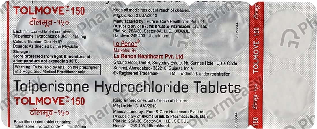 Tolmove 150 MG Tablet (10): Uses, Side Effects, Price & Dosage | PharmEasy