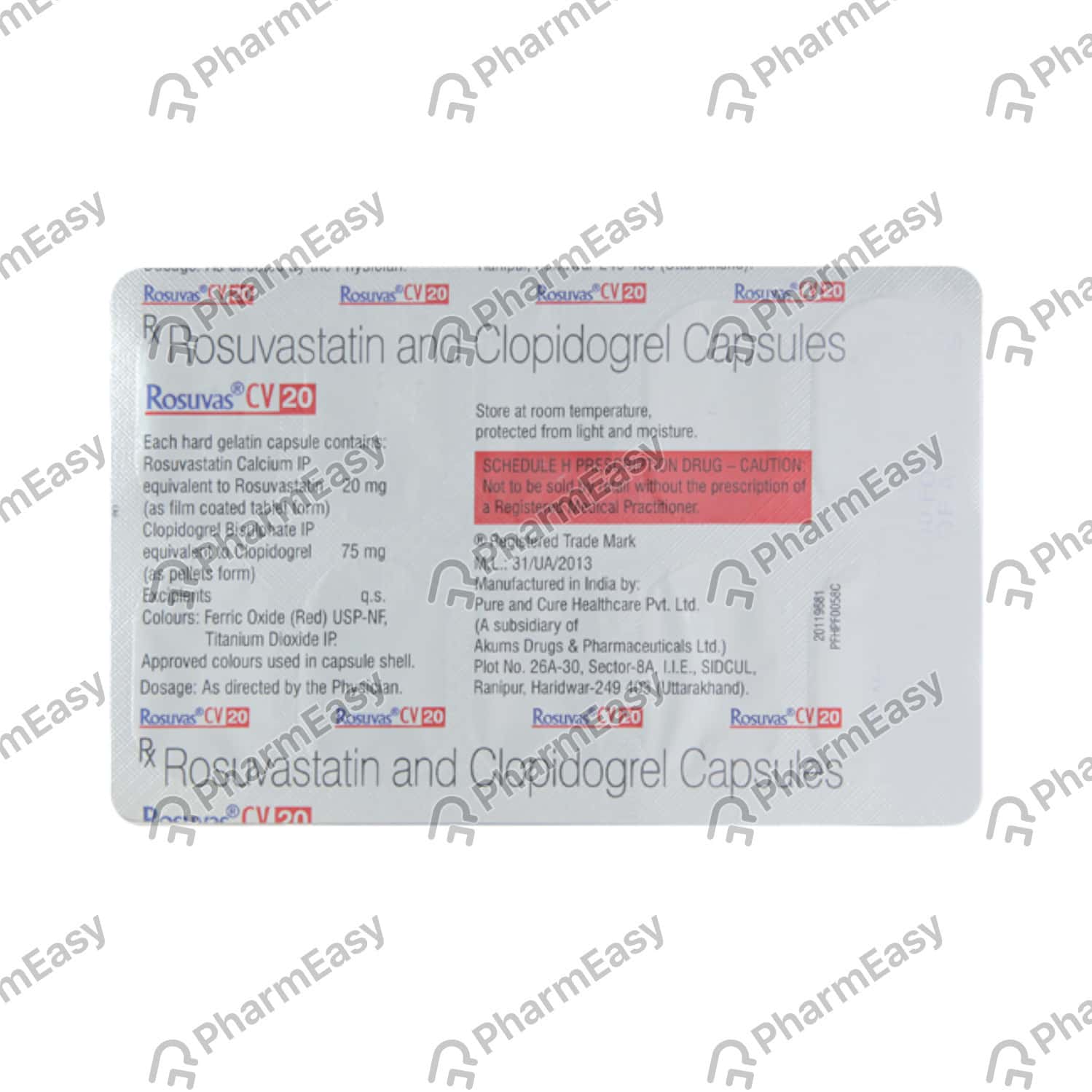 Rosuvas Cv 20 Strip Of 10 Capsules: Uses, Side Effects, Price & Dosage ...