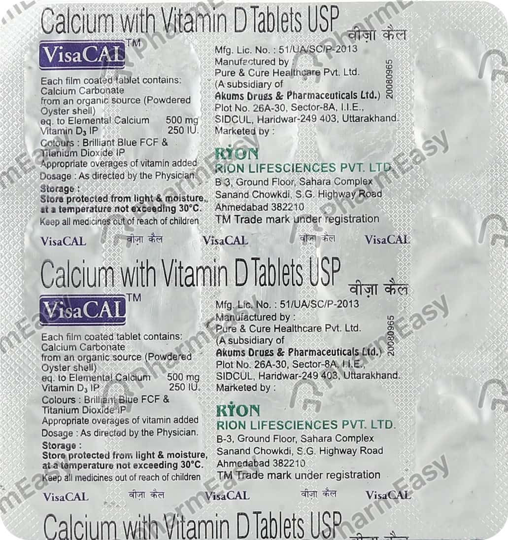 Visacal Strip Of 15 Tablets: Uses, Side Effects, Price & Dosage | PharmEasy