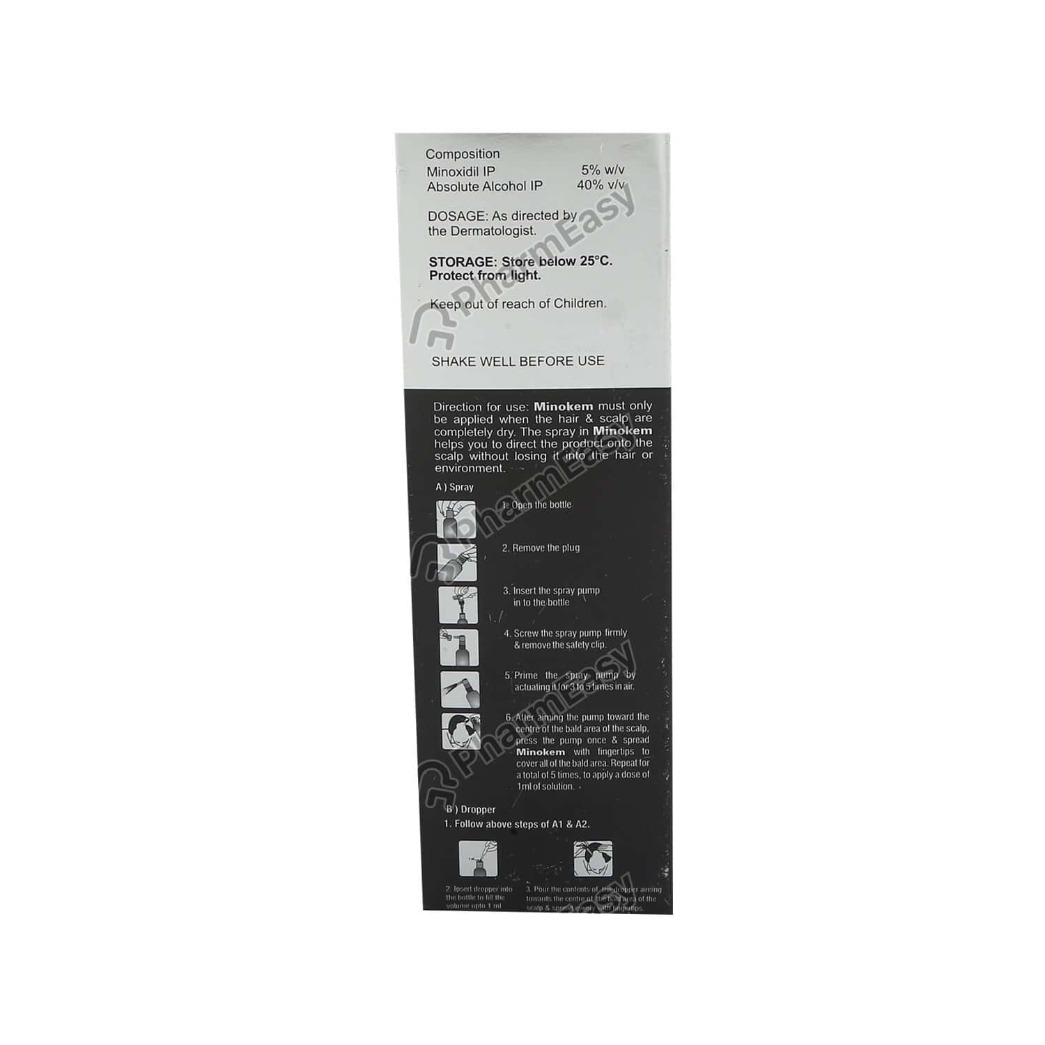 Minokem 5 %W/V Skin Solution (60): Uses, Side Effects, Price & Dosage ...